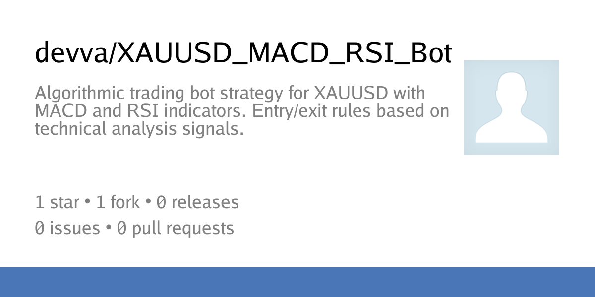 XAUUSD_MACD_RSI_Bot / README.md at main - devva - MQL5 Algo Forge